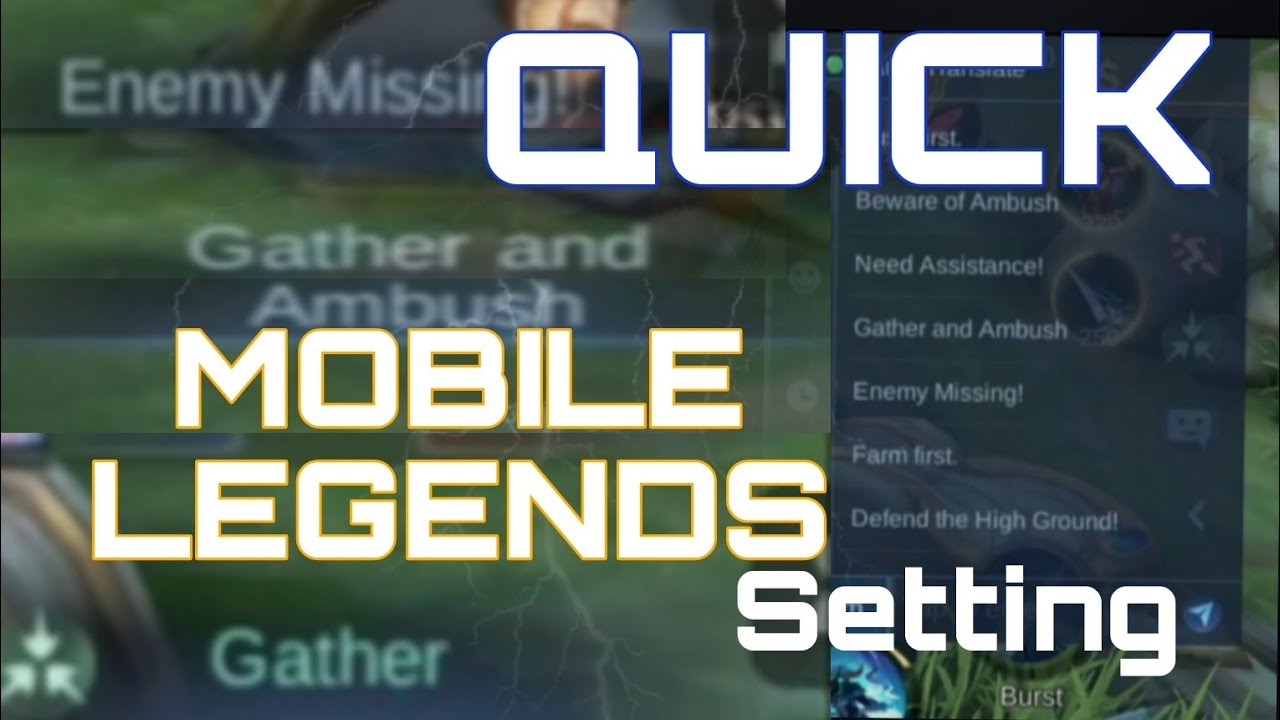 HOW TO SETUP QUICK CHAT IN MOBILE LEGENDS BANG BANG - YouTube