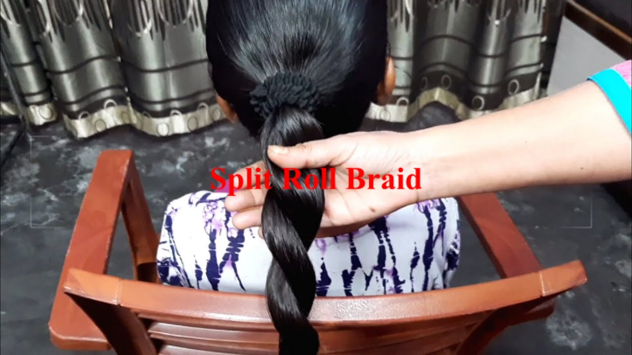 Stylish Choti | One roll Bun | Split- Roll Braid | Easy Hairstyle ...