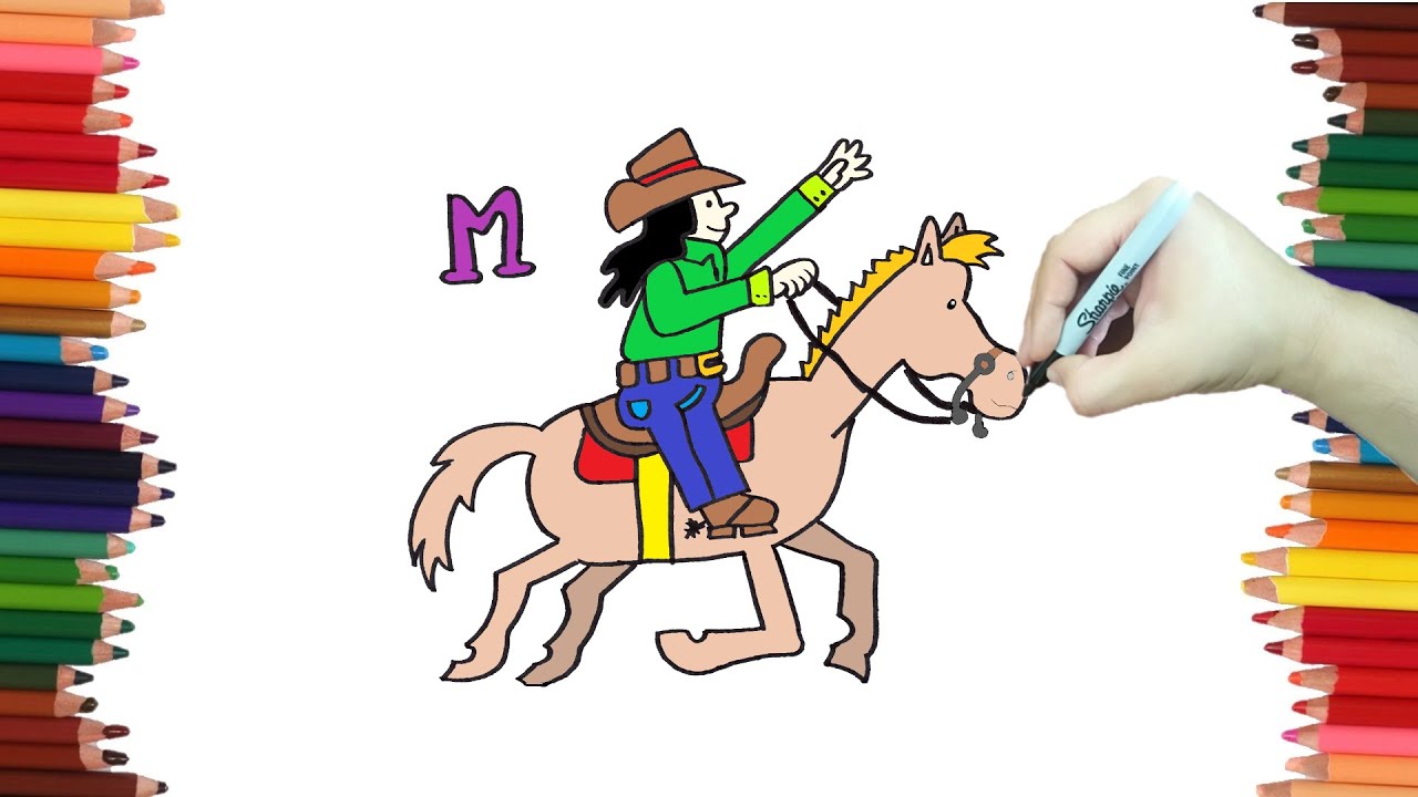 Como hacer un dibujo para la palabra MONTAR - Dibujos con la letra M ...