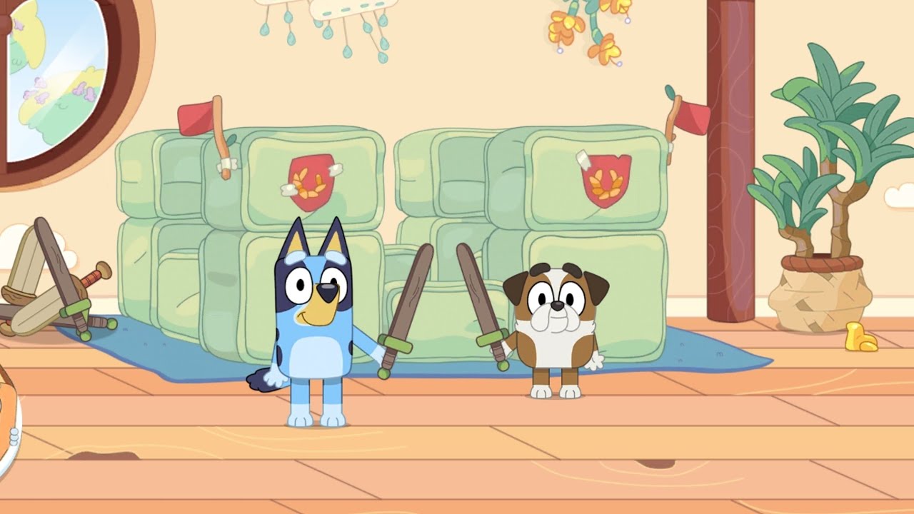 Bluey and Winton Dueling Battle Practice - YouTube