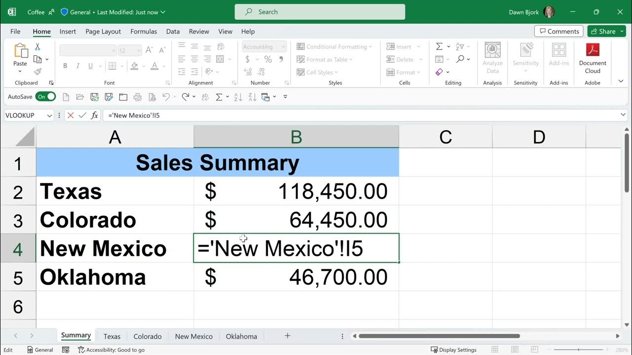 Microsoft Excel Linking Data - YouTube