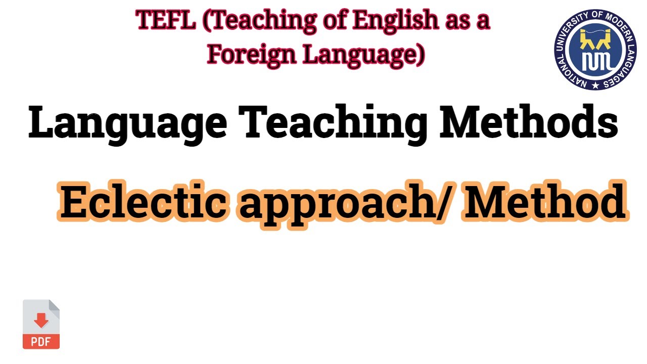 Eclectic Method Of Teaching YouTube Eclectic Method Of Teaching YouTube