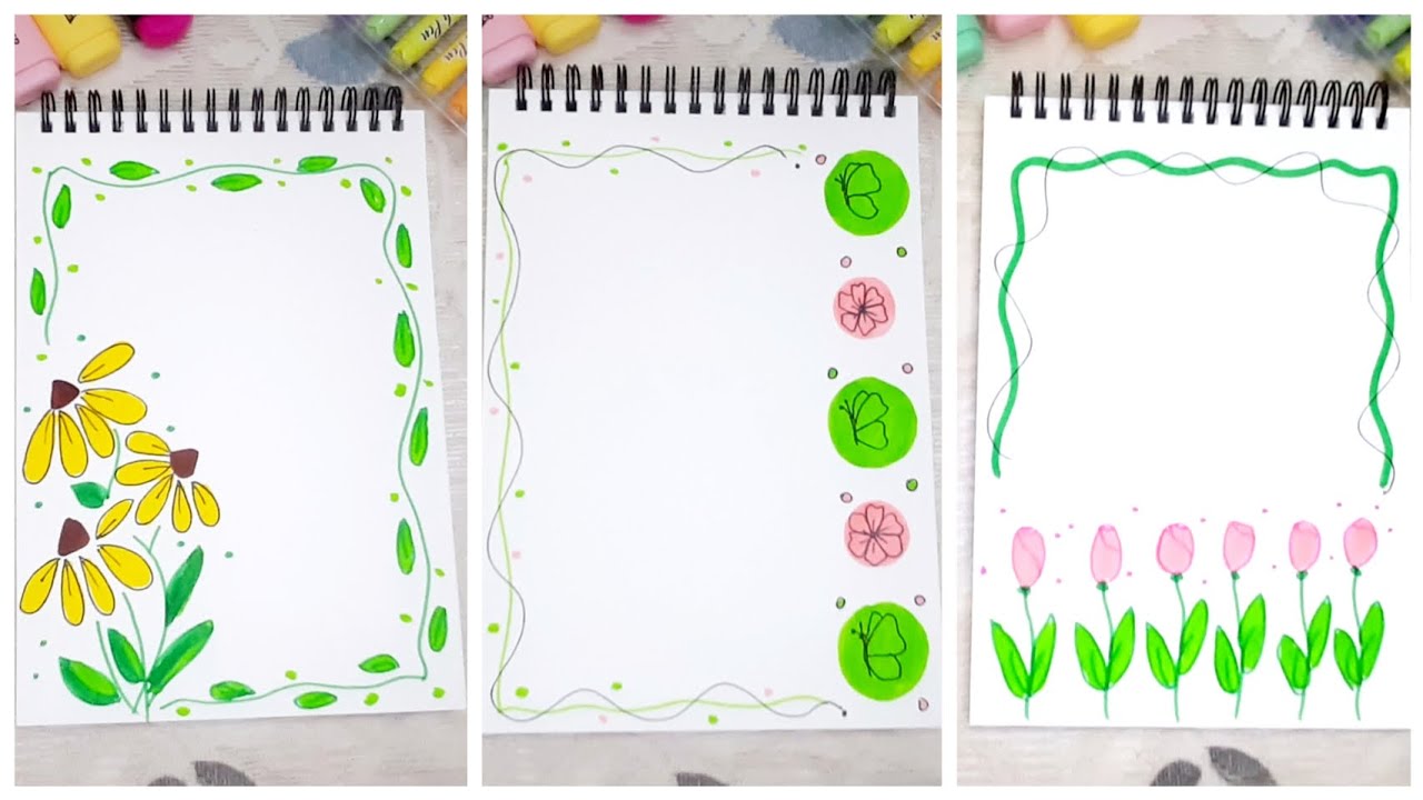 Easy Border Design | File Decoration Ideas | Front Page Design for ...