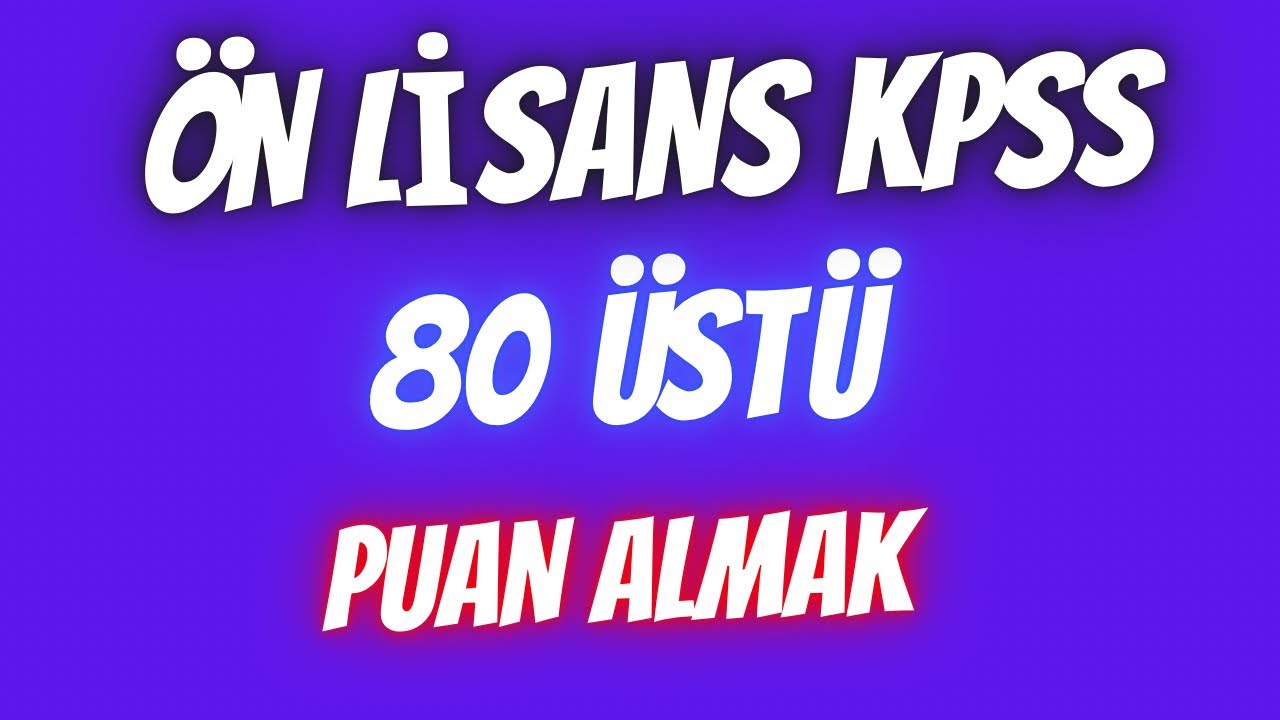 Önlisans #kpss 2 Ayda 80 Üstü Puan Almak - YouTube