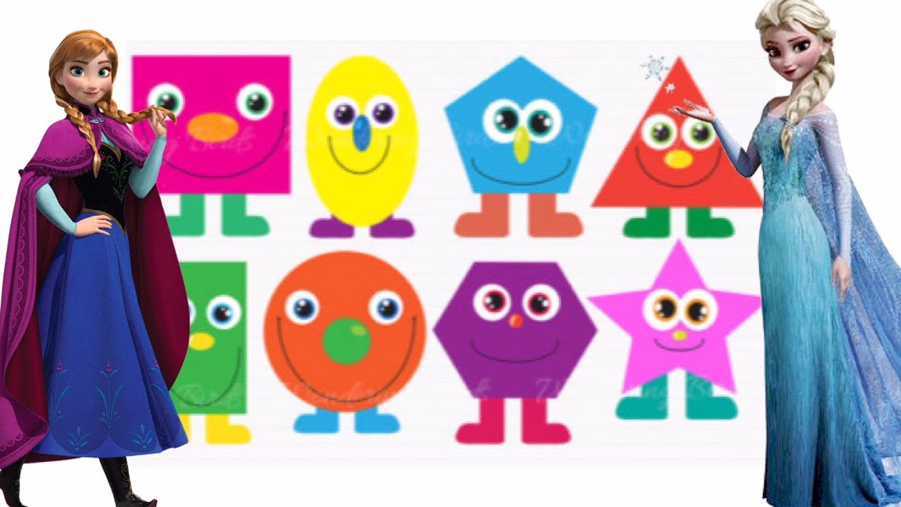 NEW Learn Shapes and Learn Colors Anna and Elsa and Disney Princesses ...