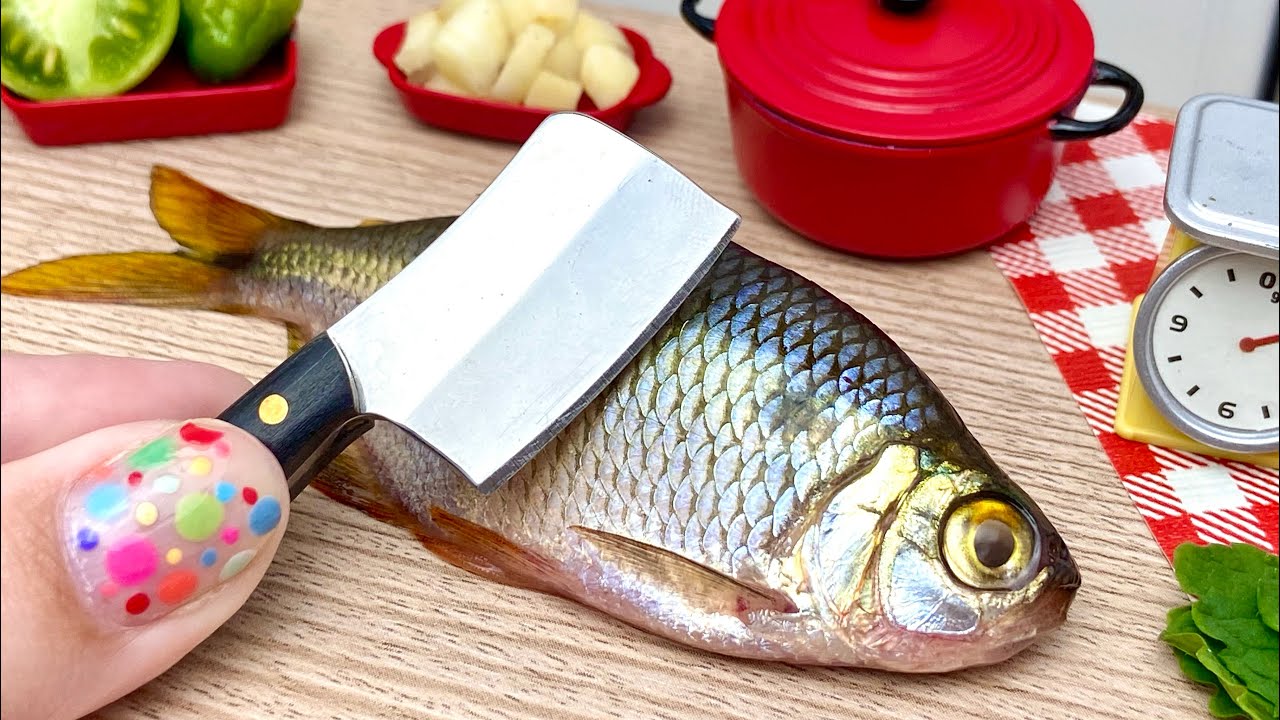 🐟 Wonderful fish 🔪 ASMR delicious mini fish roast recipe made in the ...