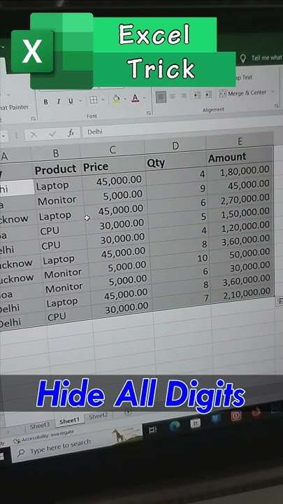 🔥advance Excel Trick Hide Only Numbers In Excel Shorts Excel Exceltips Youtube