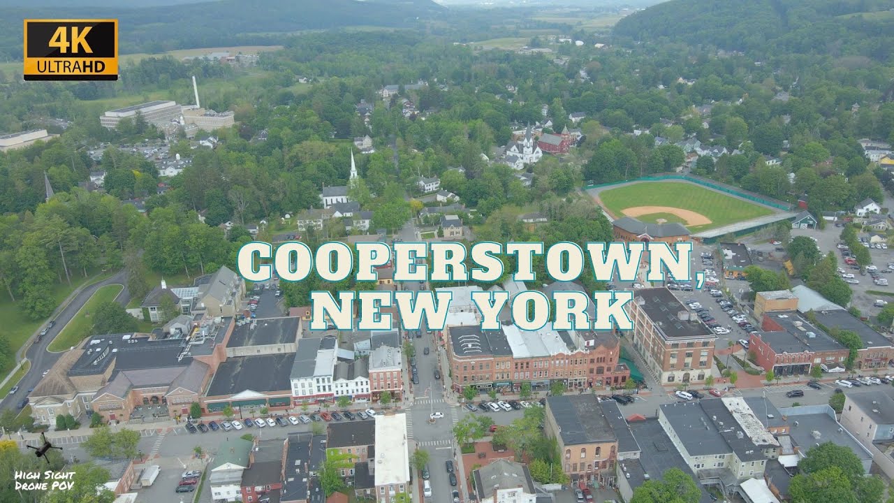4K Drone Footage - Cooperstown, New York - Baseball Hall of Fame ...
