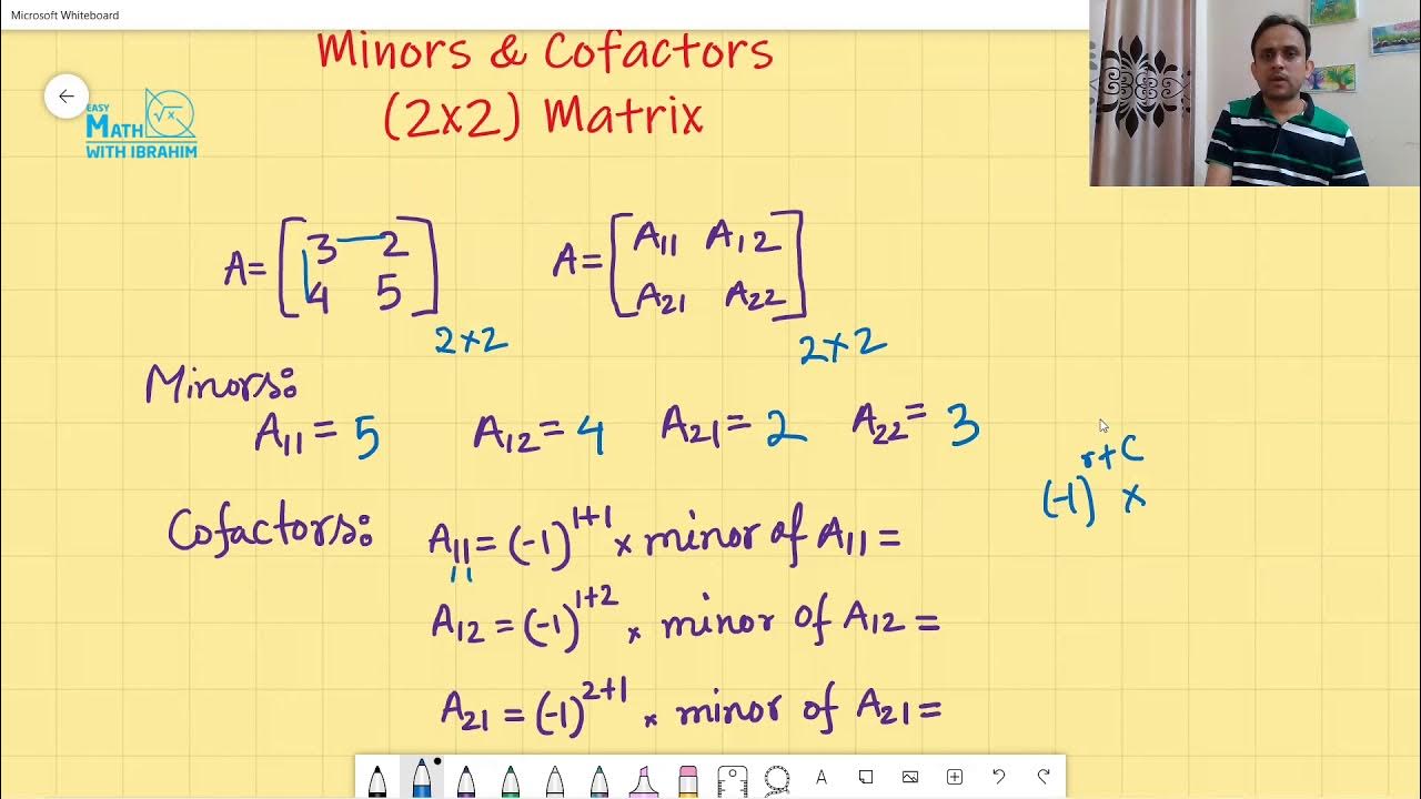 Minors & Cofactors of 2x2 Matrix | অনুরাশি ও সহগুণক | Minor & Cofactor ...