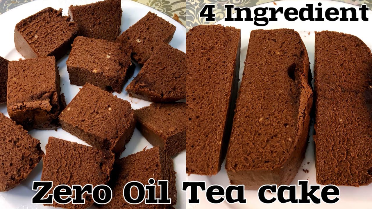 Oil Free Tea Time Chocolate Cake | 4 Ingredient Super Soft Cake Recipe ...