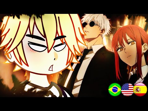 🇺🇸/🇪🇸/🇧🇷 Chainsaw react to to Satoru Gojo As Makima's Boyfriend – Gacha React
