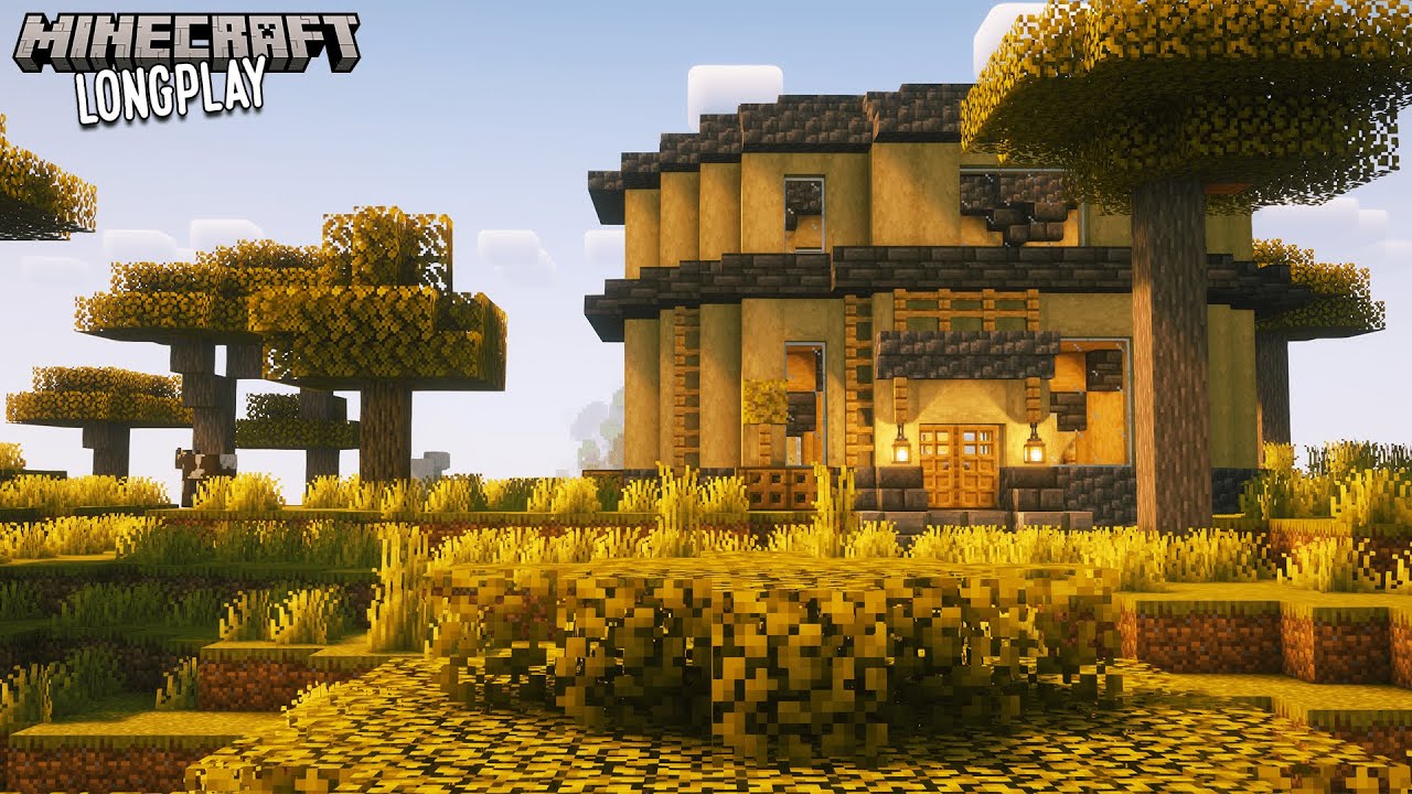 Relaxing Minecraft Longplay - Building A Scuffed Starter House (No ...