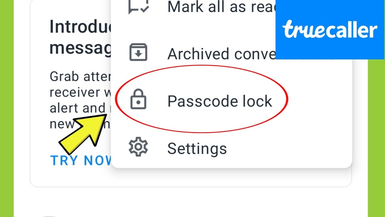 How to set passcode in Truecaller Messages - YouTube