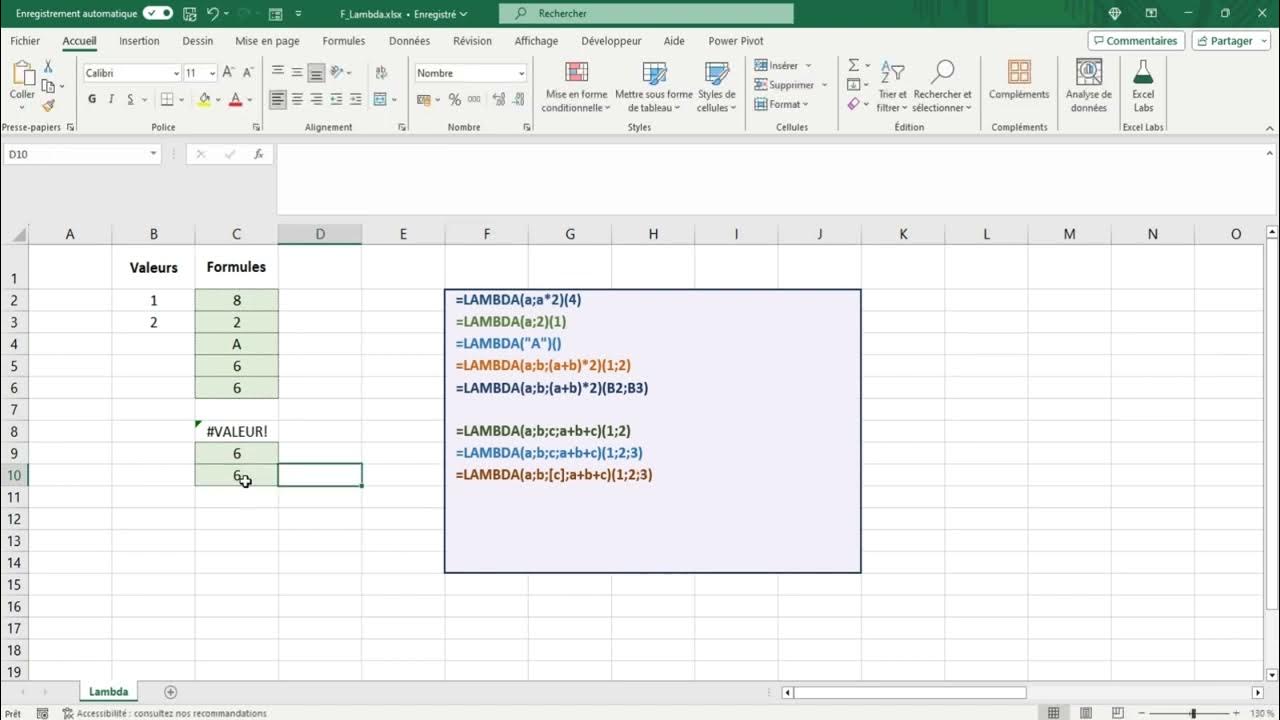 Excel - Fonction Lambda : bases, créer des fonctions personnalisées ... - YouTube