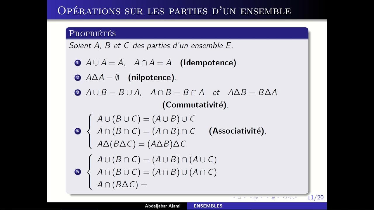 Opérations sur les ensembles - YouTube