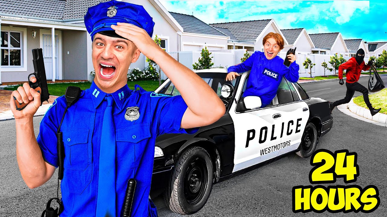 We ARE POLICE OFFICERS for 24 HOURS Challenge! - YouTube