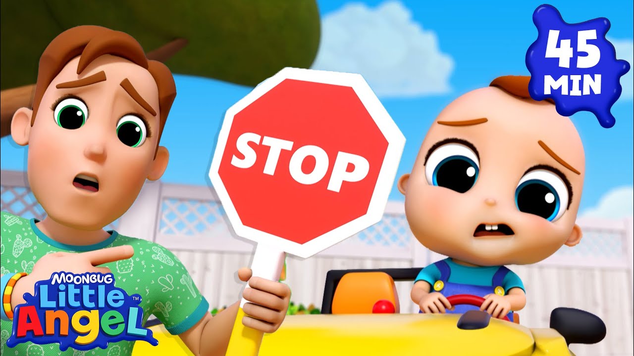 Red Light Green Light 🚦⛔| Little Angel | Super Moms | Nursery Rhymes ...