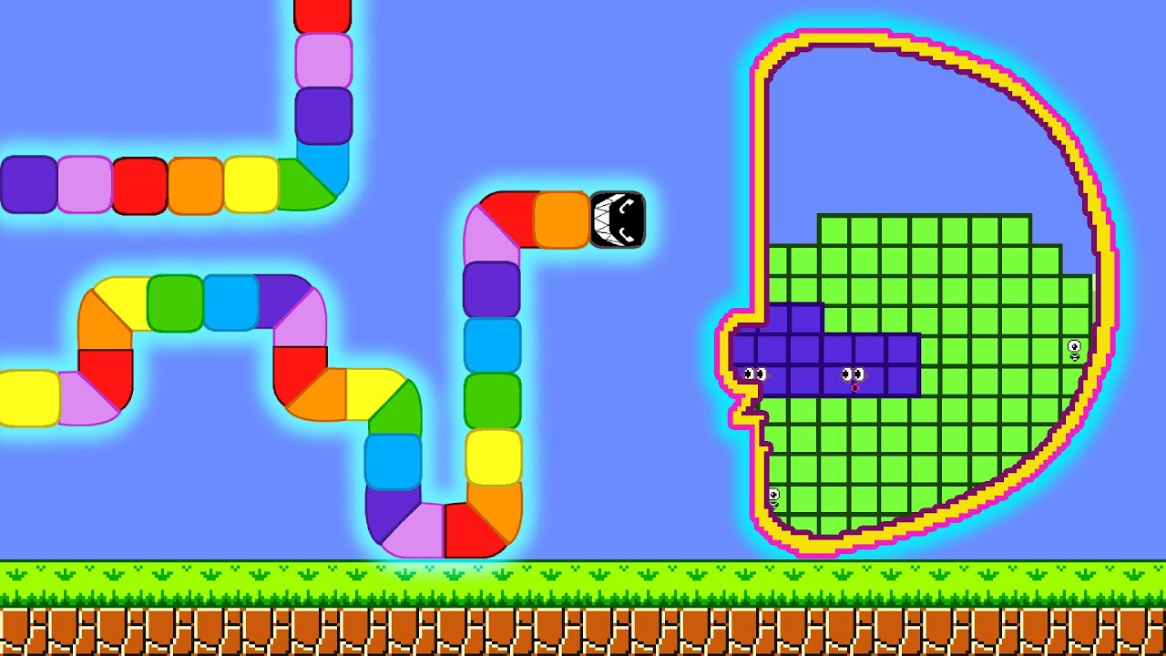 Mario & Numberblocks Snake vs The Giant Alphabet Lore Maze | Game ...