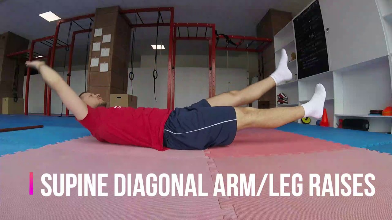 SUPINE DIAGONAL ARM LEG RAISES - Top Gym - YouTube