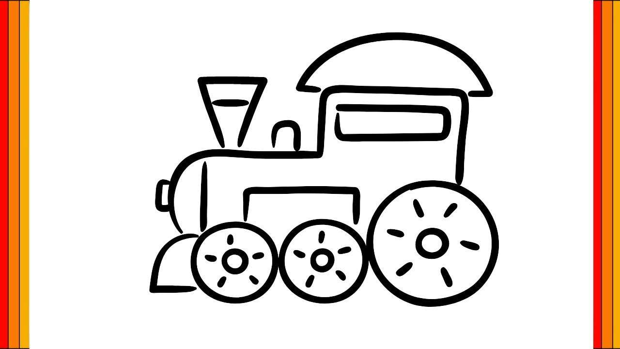 How to draw a train step by step || train drawing and colouring || kids ...