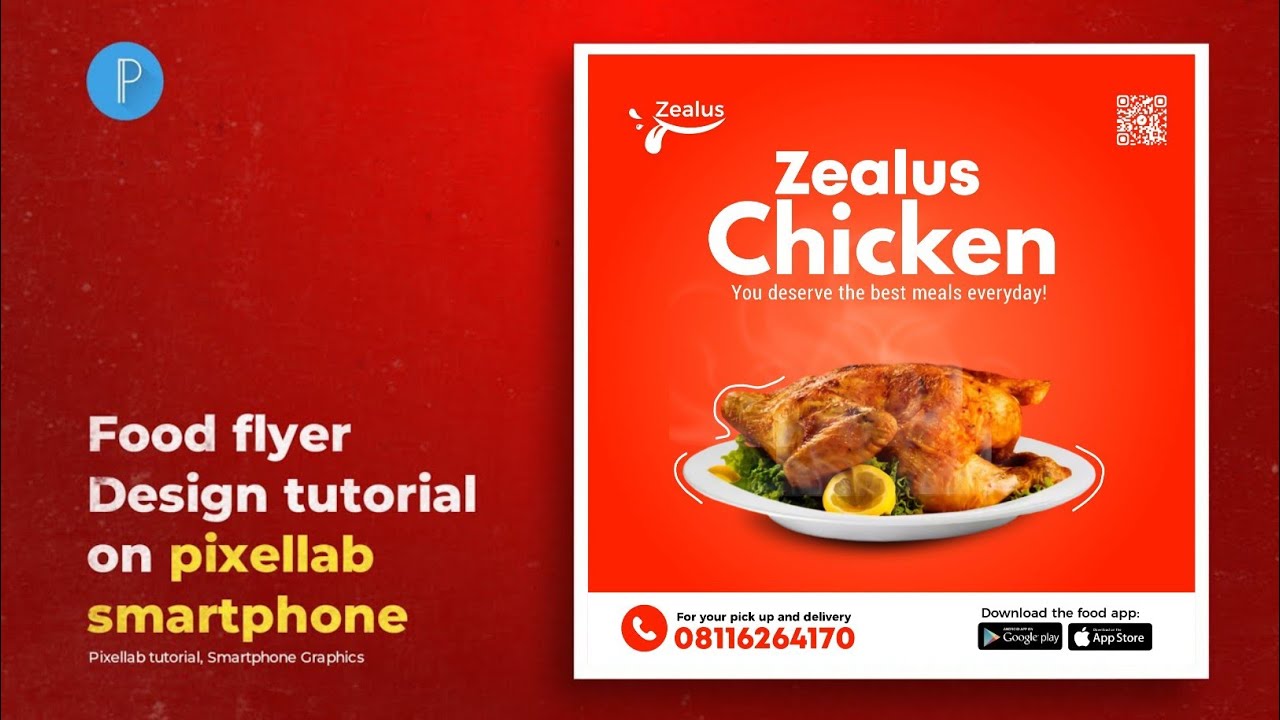 PixelLab Tutorial | Graphic Design | Modern Chicken Banner Design on ...