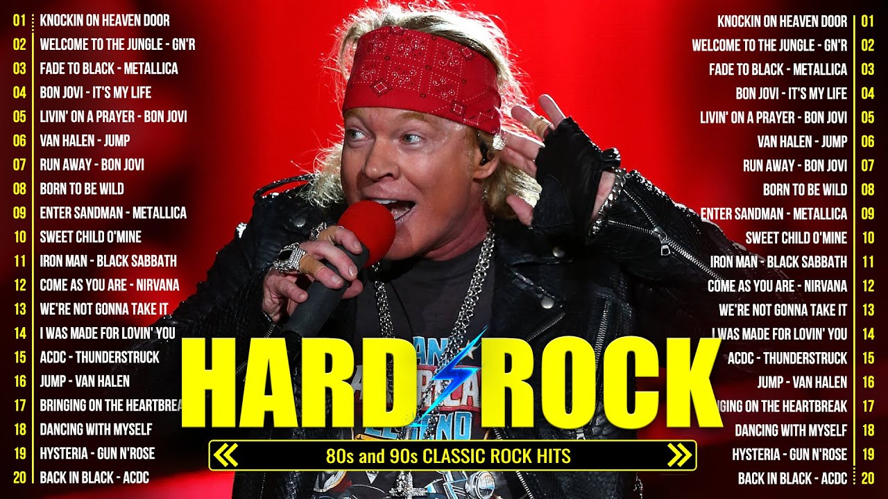 Hard Rock Mix - Best Hard Rock 80s 90s - Gun N'Rose, Bon Jovi ...