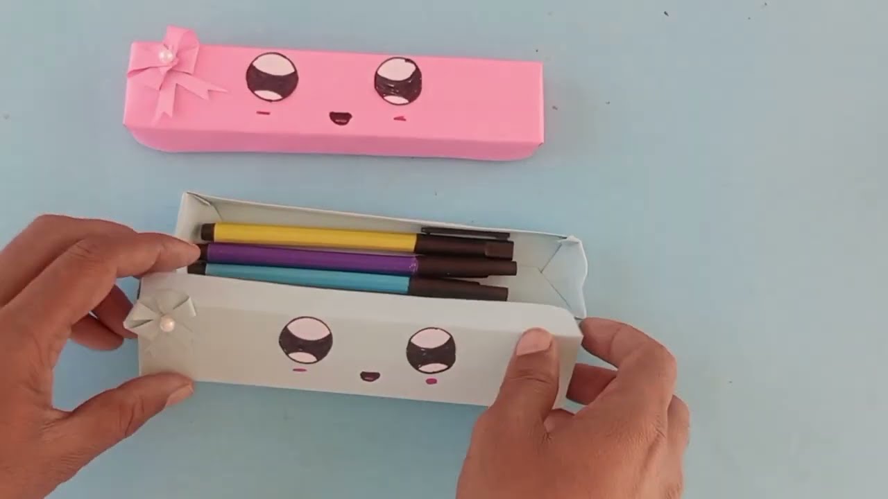 DIY Paper Pencil Box Idea - How to make a paper pencil box - Easy ...