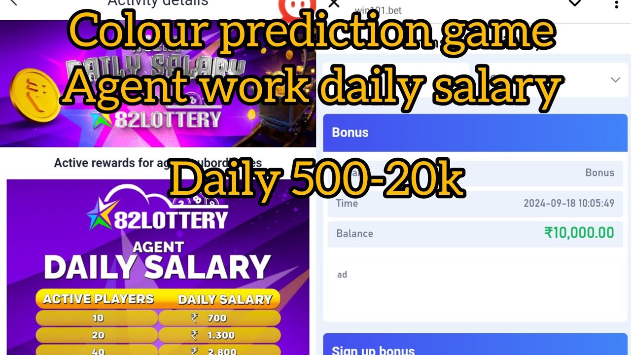 82 Lottery colour prediction game agent work daily salary #aviator # ...