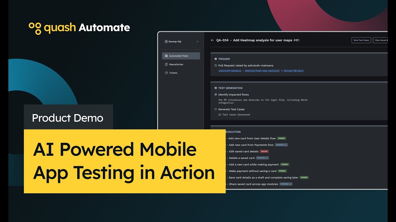 Quash Automate Demo: AI-Driven Mobile App Testing in Action - YouTube
