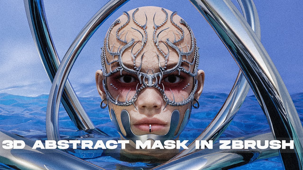 3D ABSTRACT FACE MASK&ELEMENTS IN ZBRUSH - YouTube