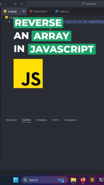 Reverse an Array in JavaScript 🔥 #javascriptcoding #javascripttutorial - YouTube