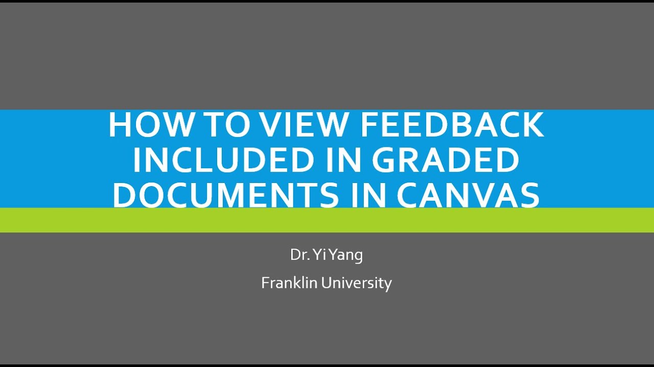 How to view embedded instructor's feedback in Canvas - YouTube