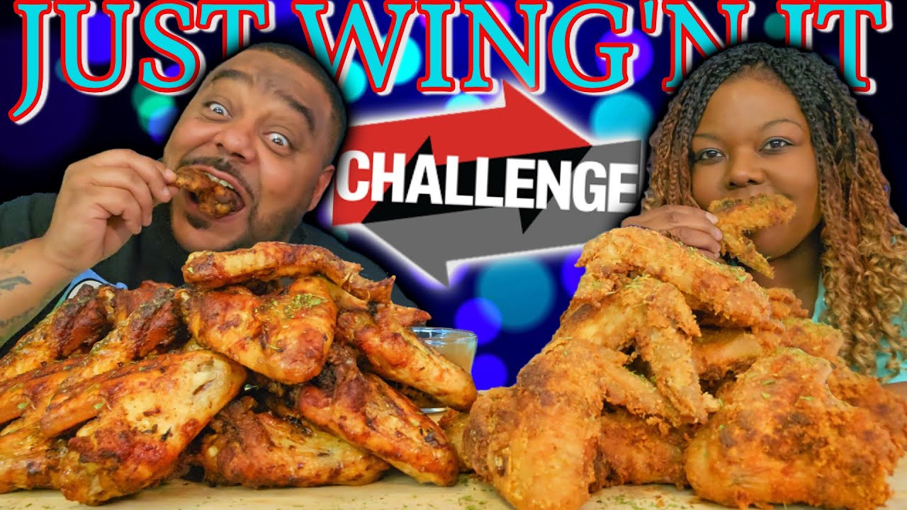The Ultimate Crispy Fried Chicken Wing Eating Challenge "JUST WING'N IT ...