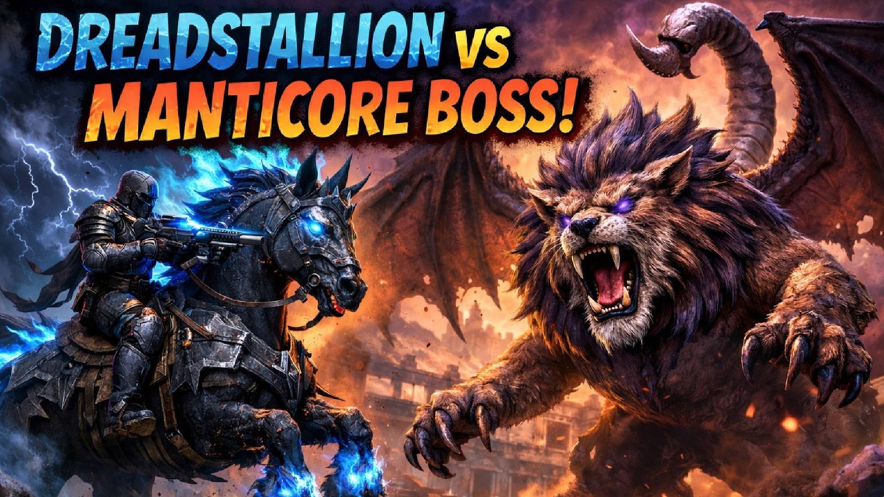 Dreadstallion vs Manticore – Insane Boss Fight in ARK Ascended - YouTube
