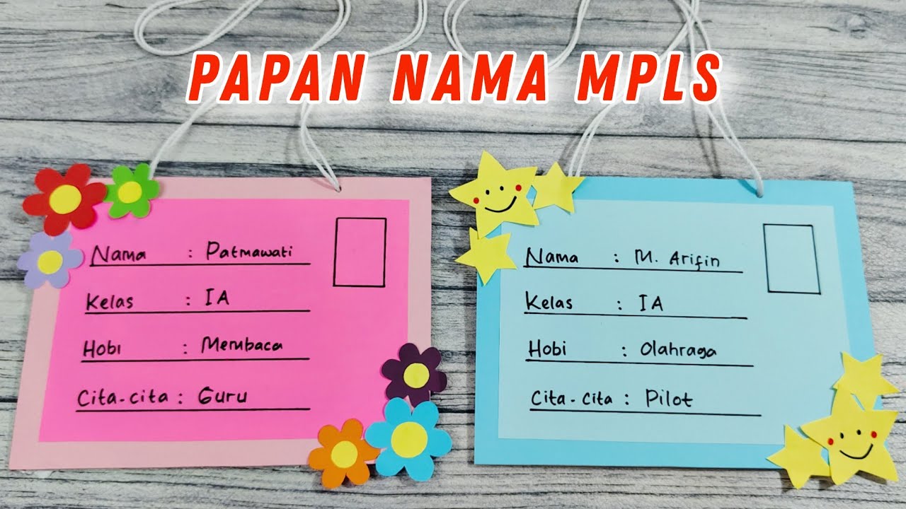 Cara Membuat Papan Nama MPLS || Kartu Perkenalan MPLS || Membuat Name ...