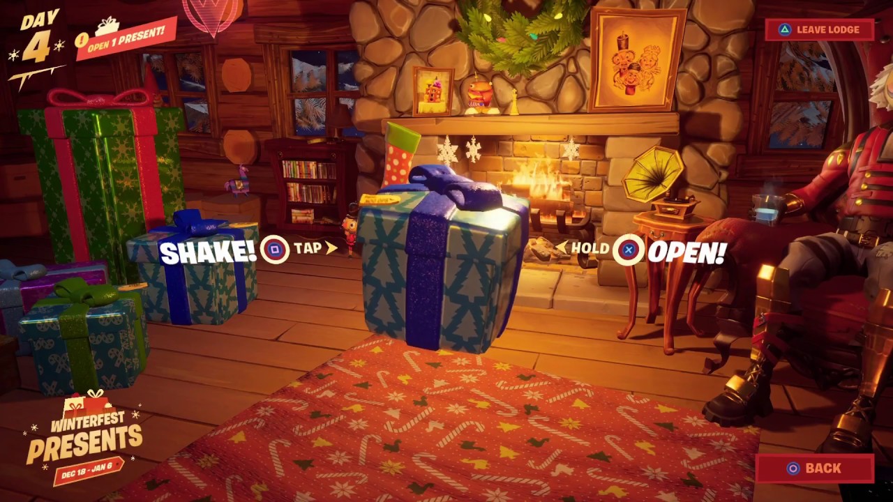 Fortnite Christmas present day 4 opening - YouTube