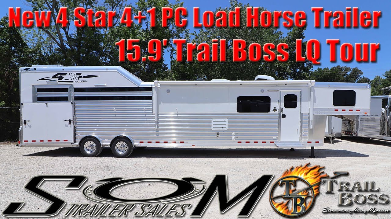 New 2025 4 Star 4+1 PC Load Horse Trailer with Custom 15’9″ Trail Boss ...