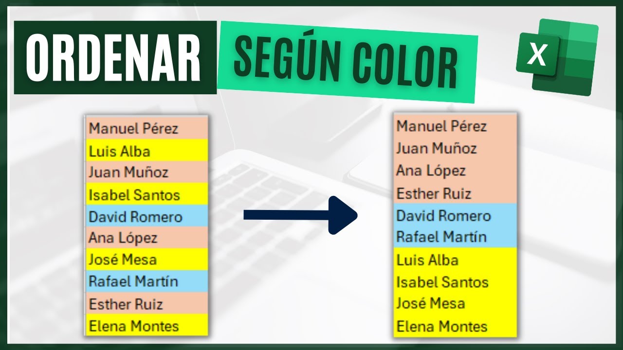 Cómo ORDENAR según COLOR de celda⬇️ - YouTube