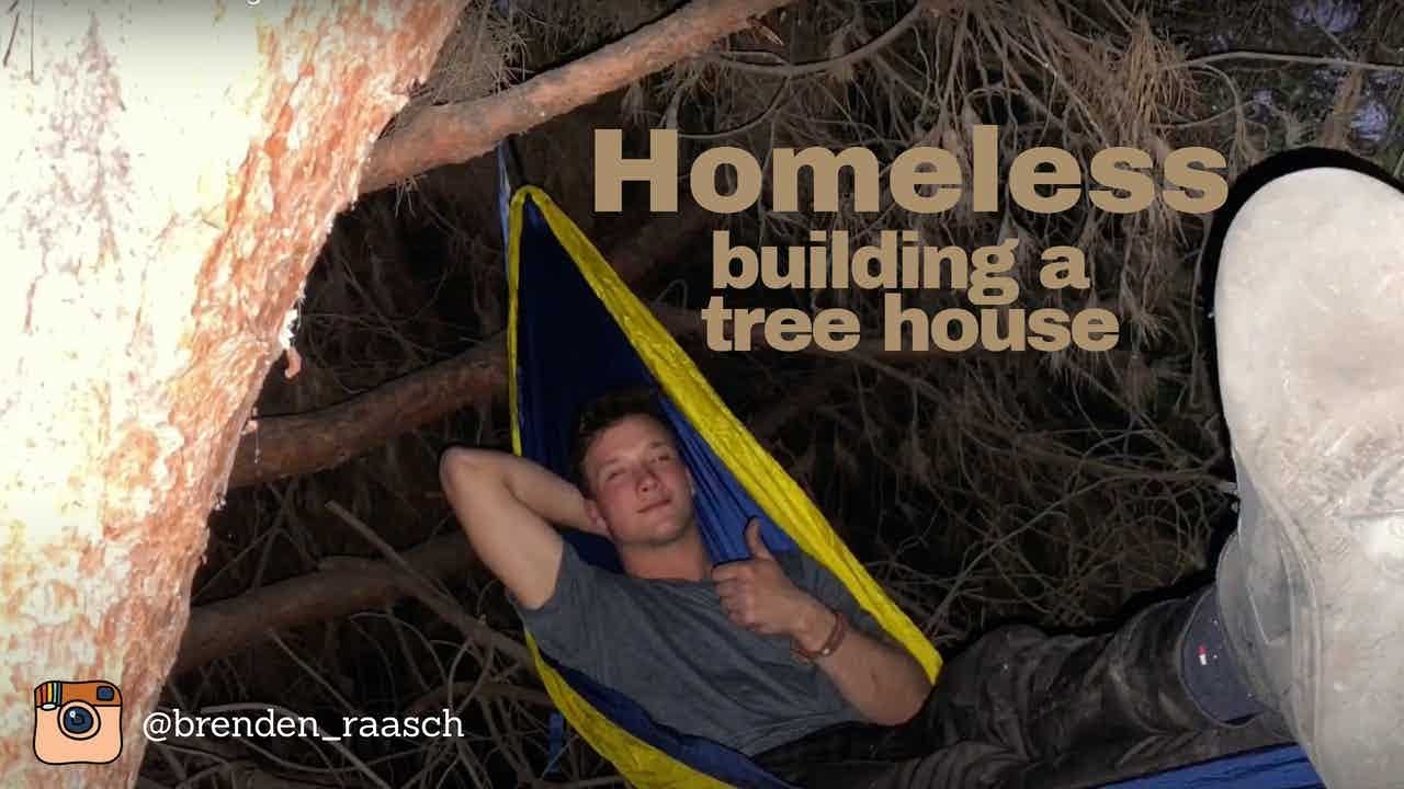 Homeless - building a tree house - YouTube