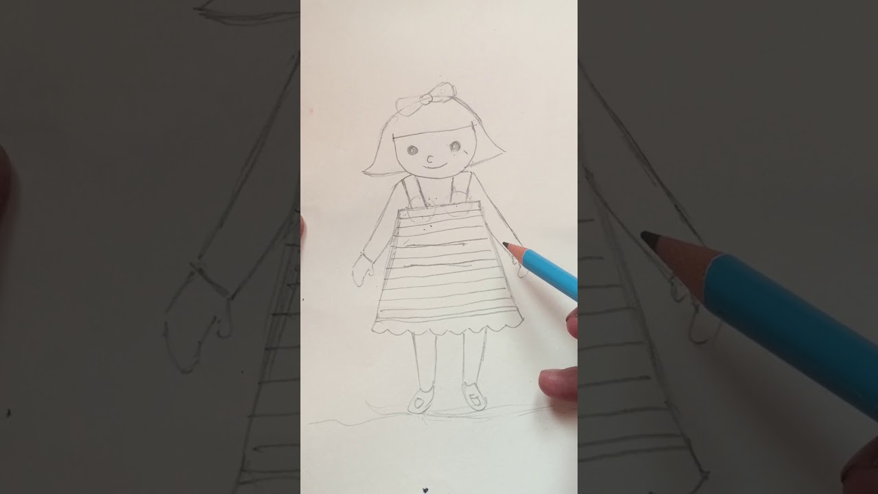 how to make doll with easy step||kids drawing - YouTube