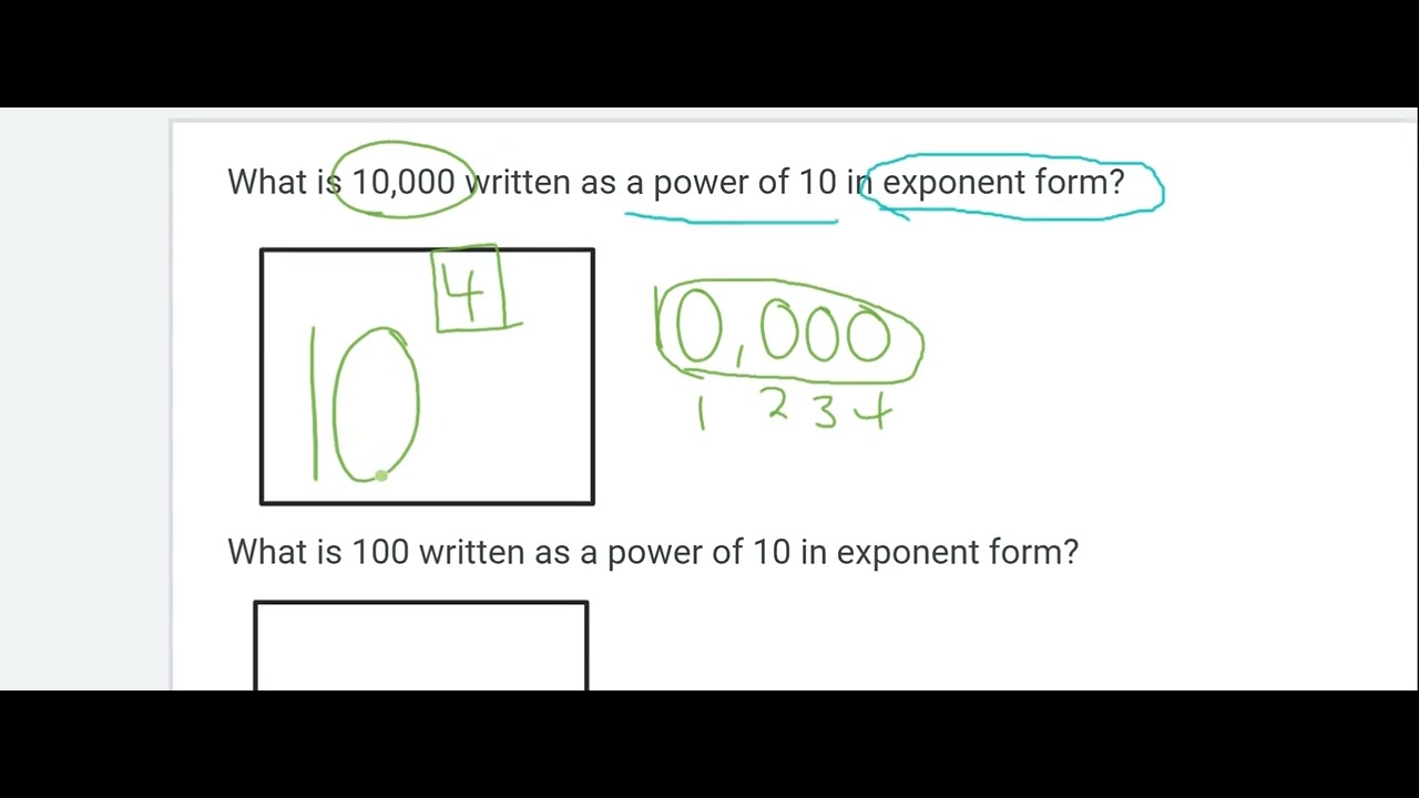 Writing Powers of 10 in Exponent Form - YouTube