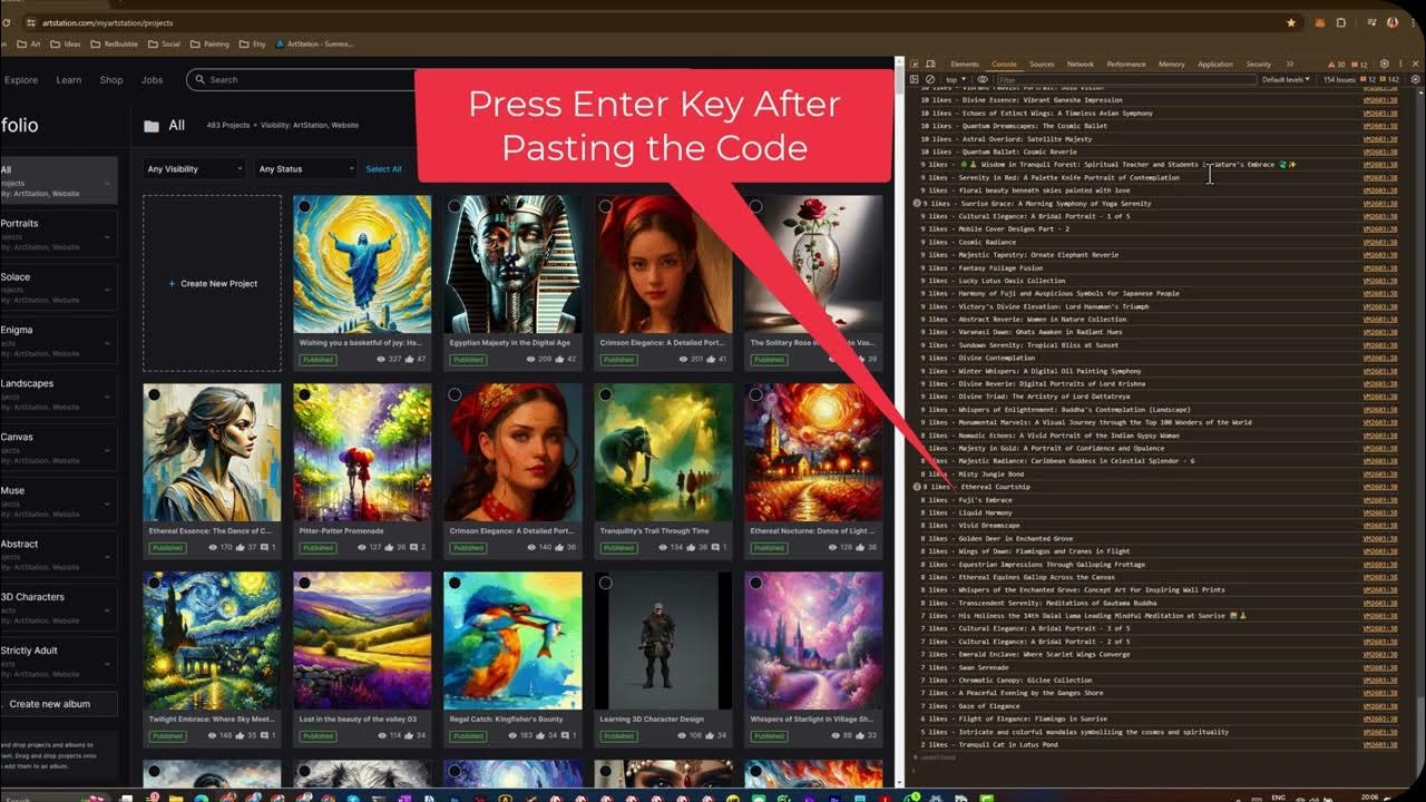 How to Sort Artstation Projects by Number of Likes Using Javascript - YouTube