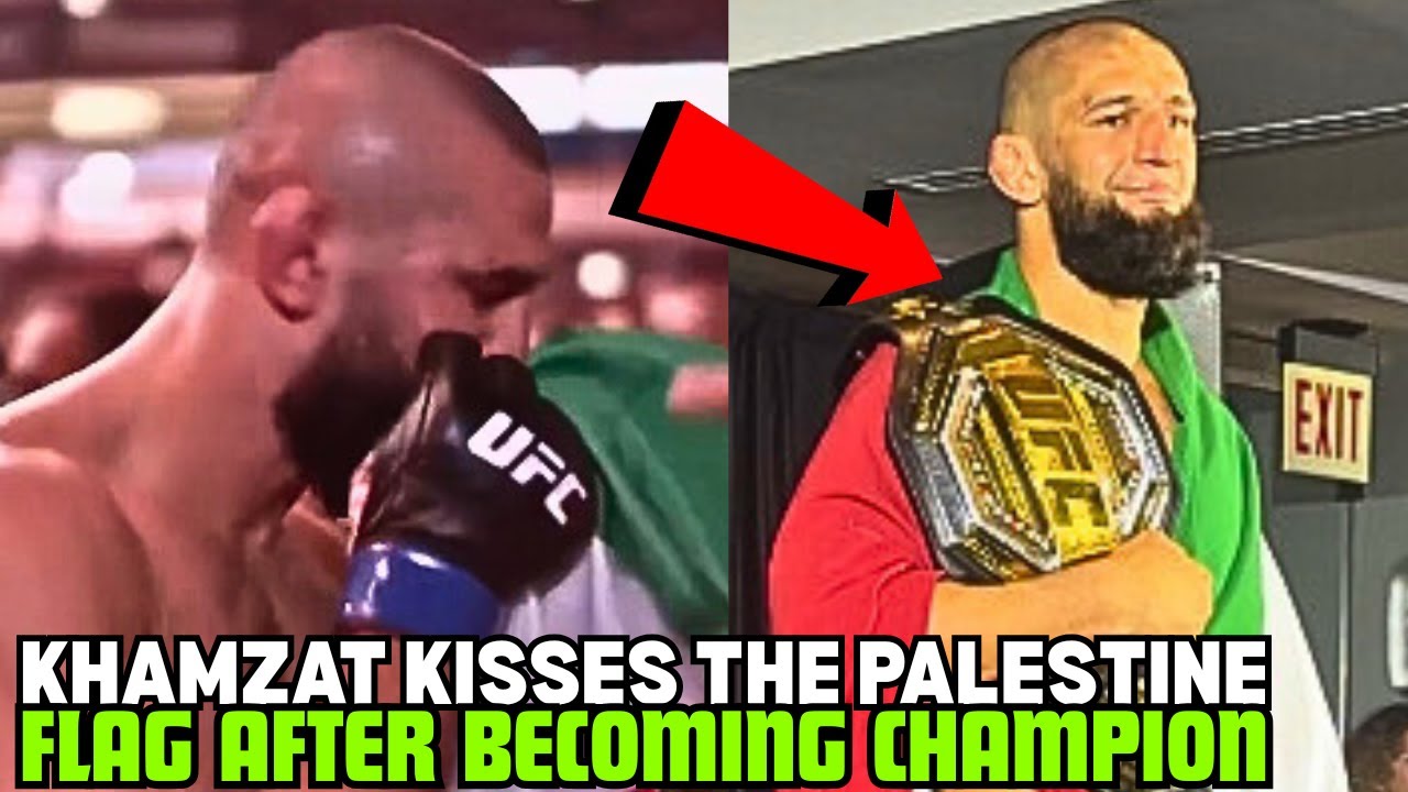 Khamzat Chimaev KISSES The Palestine Flag After Win Against Dricus Du ...