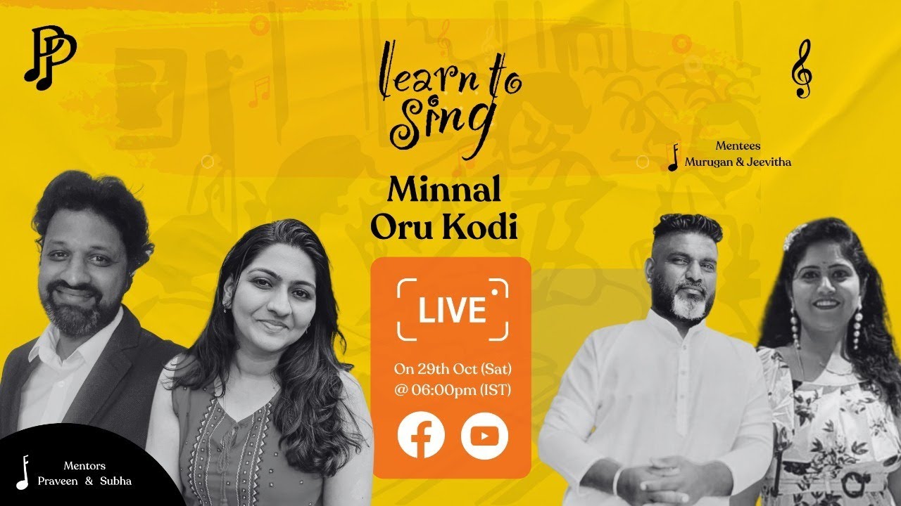 Learn to sing "Minnal Oru Kodi" song from Praveen & Subha | 29th Oct ...