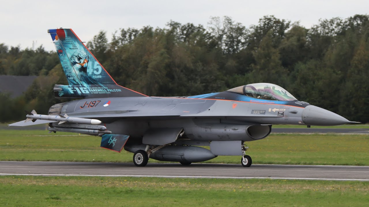 (4K) Netherlands Air Force 312 Squadron Final F-16 Flight at Volkel Air ...