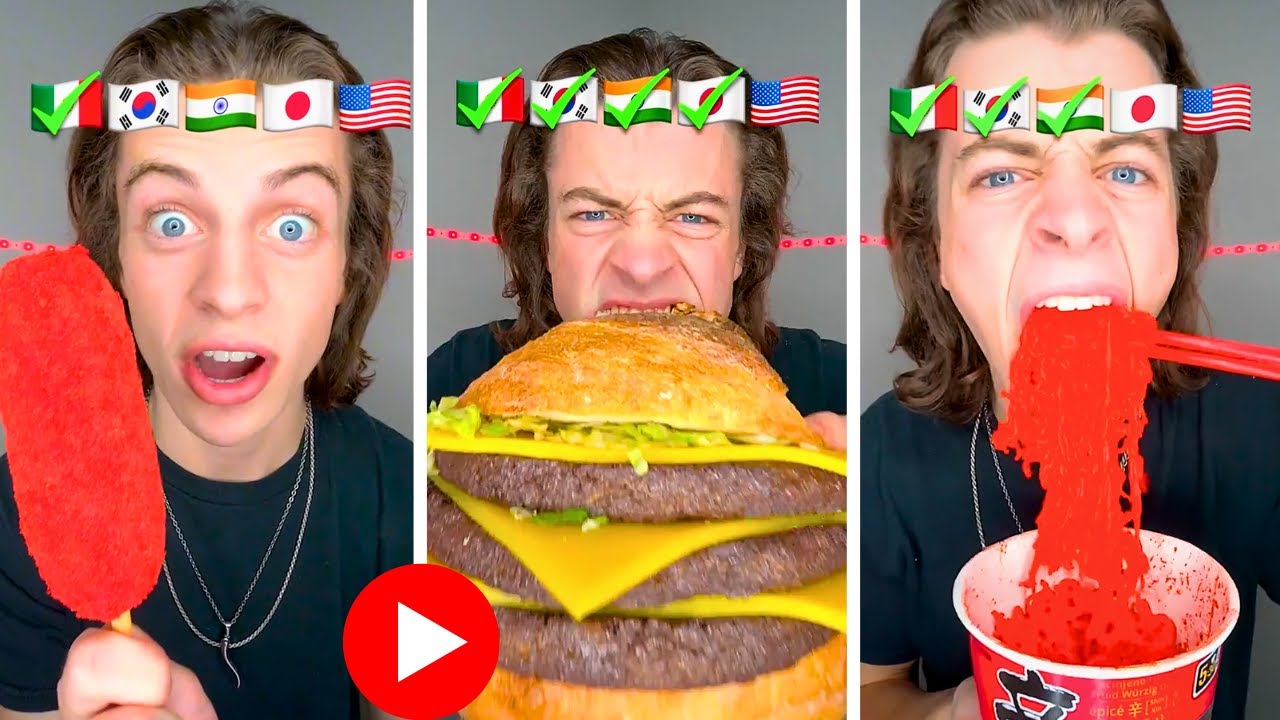 Pick a Flag!? 🔥 *LUKE DID THAT* 🌶️ Extreme Giant Spicy Foods ASMR 🥵 ...