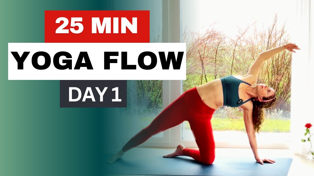 25 Min Full Body Yoga | Day 1 - 28 Day Yoga QiFlow Program - YouTube