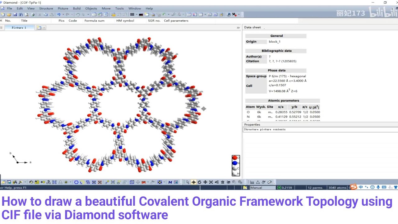 How to draw a beautiful Covalent Organic Framework Topology using CIF ...