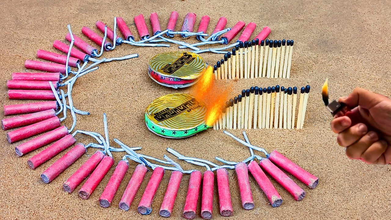 Two diwali GROUND Chakkar Vs diwali mirchi crackers Experiment 😰 ...