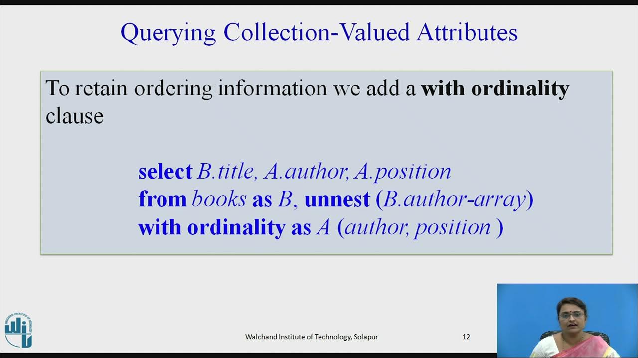 Nesting And Unnesting Object Based Databases Youtube